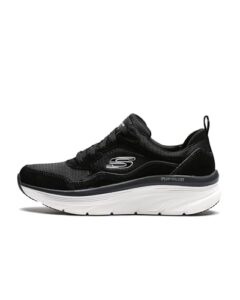 skechers d'lux walker-new moment women walking shoes black/white (us_footwear_size_system, adult, women, numeric, medium, numeric_8_point_5)