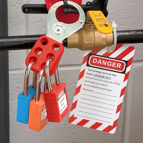 Boviisky 10 Red Lockout Tagout Locks Set, Loto Locks Keyed Different, 2 Keys Per Lock, OSHA Compliant Lockout Locks