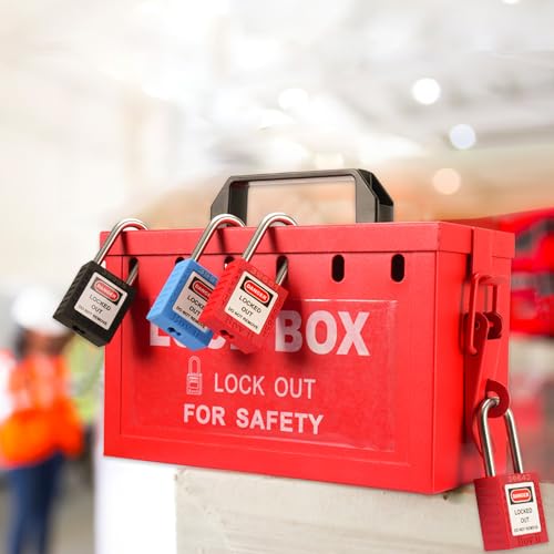 Boviisky 10 Red Lockout Tagout Locks Set, Loto Locks Keyed Different, 2 Keys Per Lock, OSHA Compliant Lockout Locks