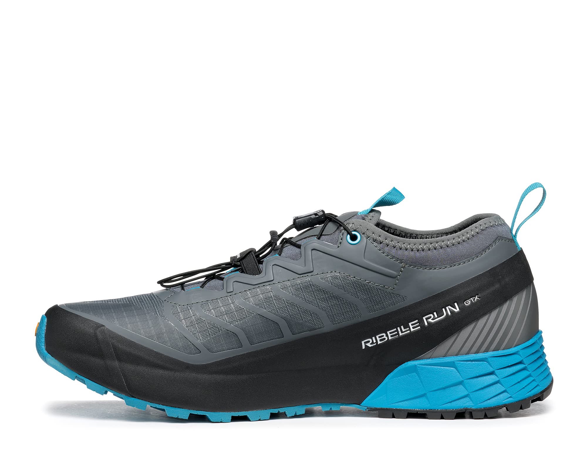 SCARPA Men's Ribelle Run GTX Waterproof Gore-Tex Trail Shoes for Trail Running and Hiking - Anthracite/Lake Blue - 10.5-11 Women/9.5-10 Men