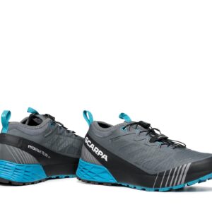 SCARPA Men's Ribelle Run GTX Waterproof Gore-Tex Trail Shoes for Trail Running and Hiking - Anthracite/Lake Blue - 10.5-11 Women/9.5-10 Men