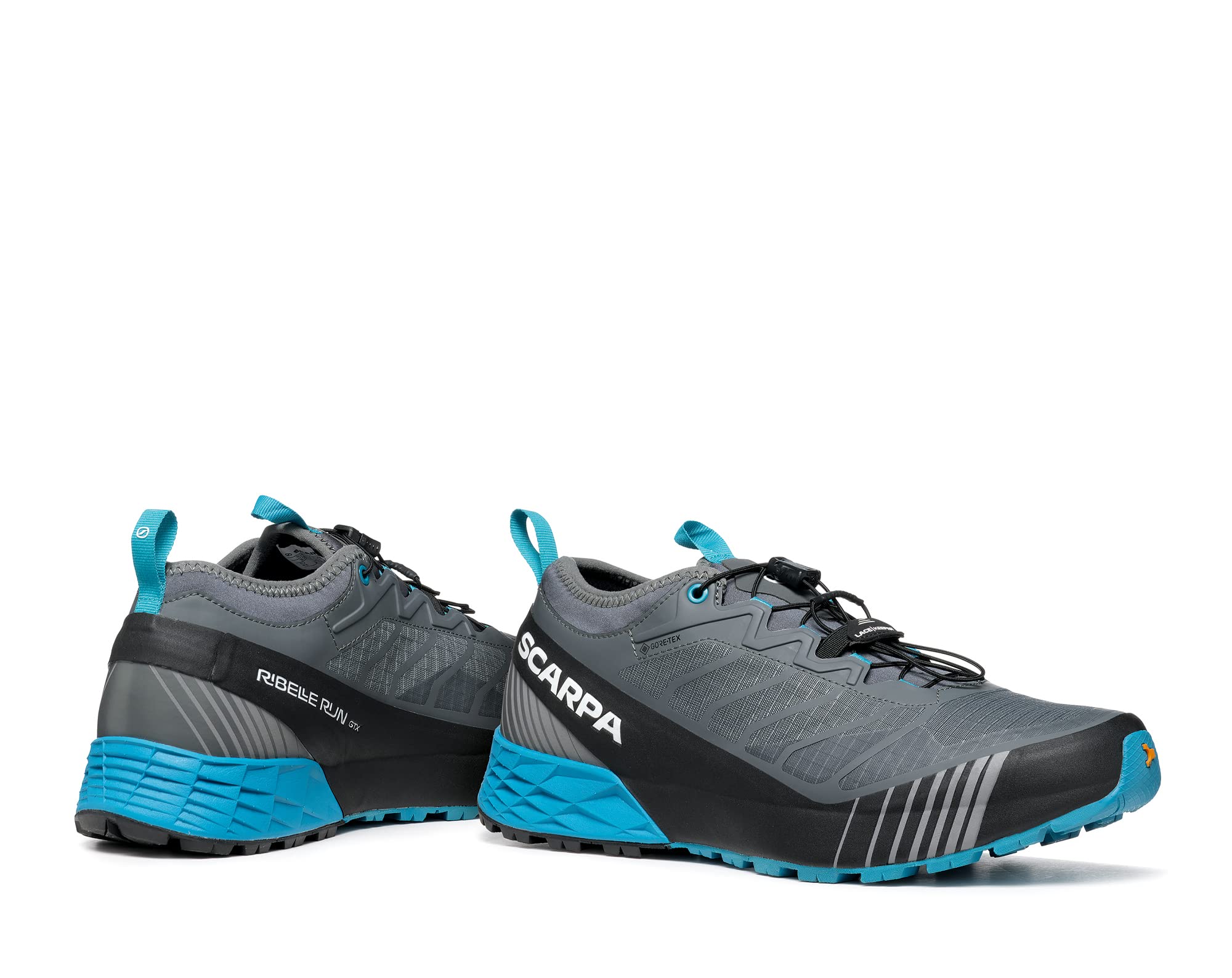 SCARPA Men's Ribelle Run GTX Waterproof Gore-Tex Trail Shoes for Trail Running and Hiking - Anthracite/Lake Blue - 10.5-11 Women/9.5-10 Men