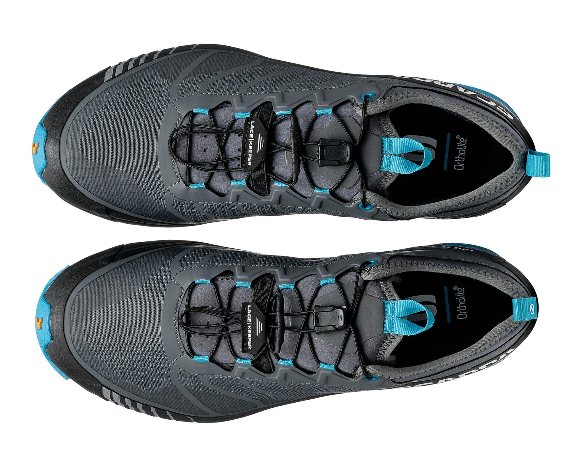 SCARPA Men's Ribelle Run GTX Waterproof Gore-Tex Trail Shoes for Trail Running and Hiking - Anthracite/Lake Blue - 10.5-11 Women/9.5-10 Men