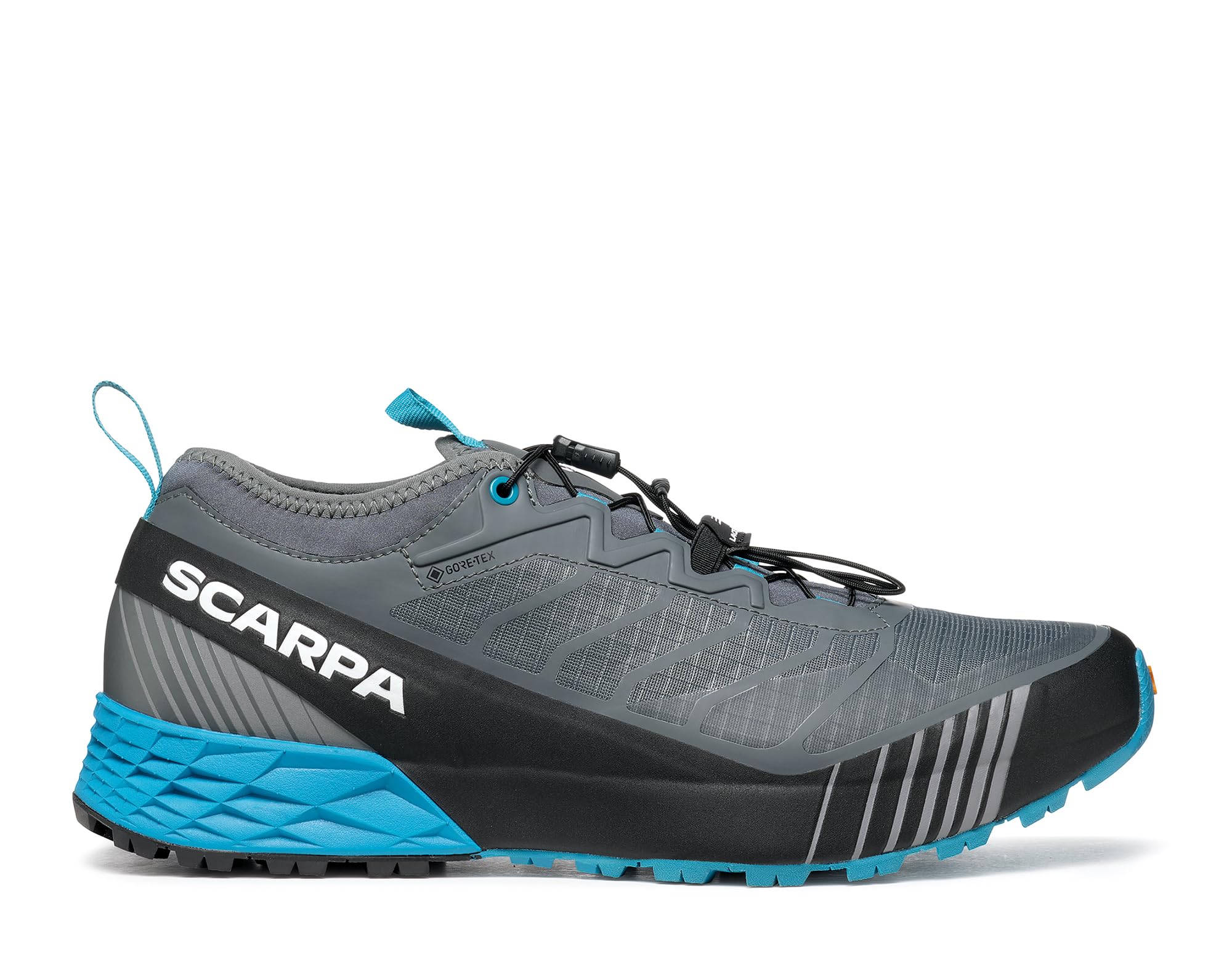 SCARPA Men's Ribelle Run GTX Waterproof Gore-Tex Trail Shoes for Trail Running and Hiking - Anthracite/Lake Blue - 10.5-11 Women/9.5-10 Men