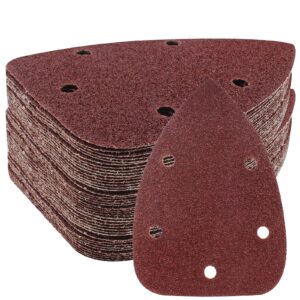 cionyce 25 pcs 40 grit mouse detail sander sandpaper 5 hole mouse sandpaper hook and loop sander pads sanding sheets for 140mm sanding machine