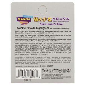 Manga Collection Twinkle Twinkle Highlighter - Neko-Chans Paws by Rude Cosmetics for Women - 0.14 oz Highlighter