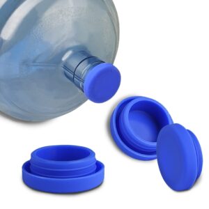 5 gallon water jug cap | reusable replacement no spill lids for water jug 5 gallon plastic bottles caps | silicone non-spilling replacement cap fits 5 gallon water bottles | 55mm bottles | pack of 3