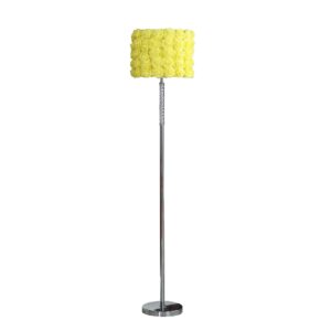 ore hbl2801 roses in bloom acrylic/metal floor lamp, yellow, 63"