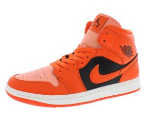 jordan womens wmns air jordan 1 mid se dm3381 600 orange/black - size 6.5w