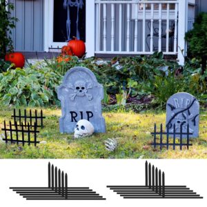 Halloween Tombstone Stakes 6.50 x 3.1 inches Foam Graveyard Stakes 1/6 Inch Diameter Bold T Shape Metal Stakes for Halloween Tombstone Indoor and Yard Outdoor Decorations (12)