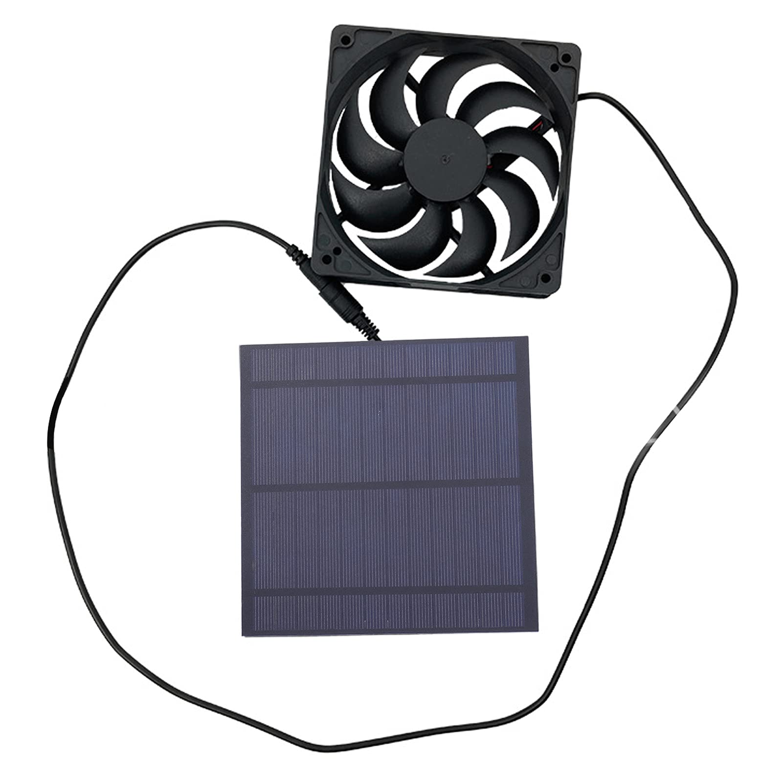 Jiawu Solar Fan, 5W Solar Panel Fan Kit, Solar Powered Fan for Small Chicken Coops, Greenhouses, Sheds, Pet Houses, Solar Powered Exhaust Fan Solar Panel Board with Ventilation Fan