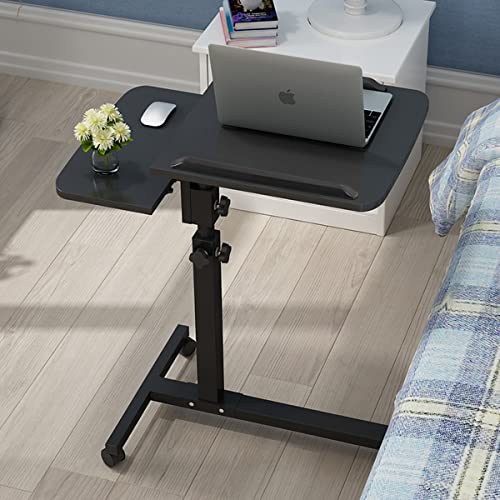 WANLISELL Mobile Laptop Desk Height & Angle Adjustable Laptop Stands Desk Rolling Laptop Cart, Height Adjustable from 24'' to 38'', Black