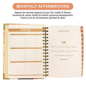 The Level Up Planner 2022-2023 Academic Year Monthly & Weekly Planner With Holiday List And To-Do-list Personal Goal Setter Diary With Golden Metallic Corners-14.8x21 cm