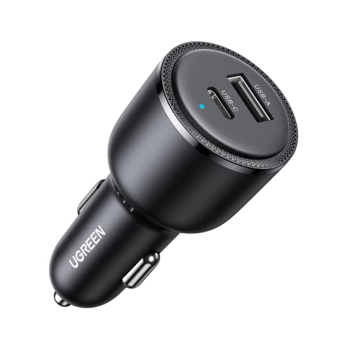 UGREEN 63W USB C Car Charger Adapter, PPS 45W Super Fast Charging 2.0 Type C Car Charger Cargador para Carro, Dual USB Car Charger for iPhone 15/14/13/12, Galaxy S24/S23/S22/Series, iPad, MacBook