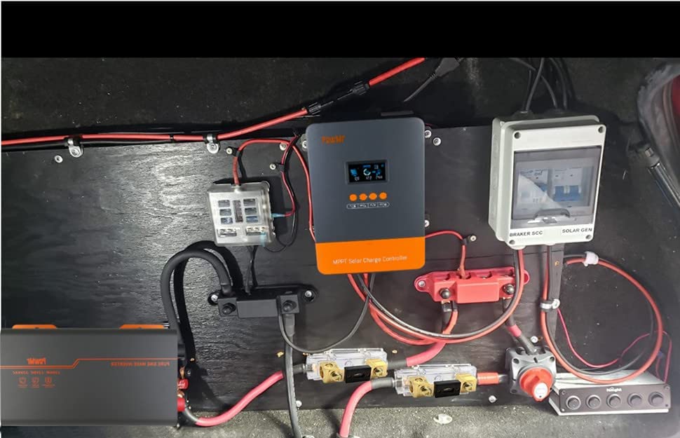 60A Solar Charge Controller 12V/24V/36V/48V DC MPPT Solar Charge Controller LCD Display Solar Panel Regulator Charge Controller for Sealed Lead-Acid Flooded Gel and Lithium Battery