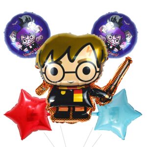 wizard balloon party favor birthday decoration - iftnotea 5pcs magical magician theme aluminum foil party supplies cartoon for kids toddlers adults