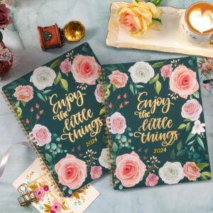 2024 Planner - Planner/Calendar 2024, Jan 2024 - Dec 2024, 2024 Planner Weekly and Monthly with Tabs, 8" x 10", Flexible Cover + Thick Paper + Twin-Wire Binding, Perfect Daily Organizer - Floral