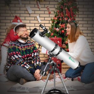 114EQ Telescope, 900mm Telescopes for Adults Astronomy with German Technology Equatorial, Fully- Coated Glass Optics Professional Newtonian Reflector Telescopes for Astronomy Beginners