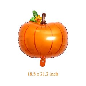 10Pcs Thanksgiving Balloons Decorations Orange Maple Leaf Foil Balloons Pumpkin Mylar Balloons for Fall Autumn Harvest Thanksgiving Themed Birthday Baby Shower Party Decorations Supplies