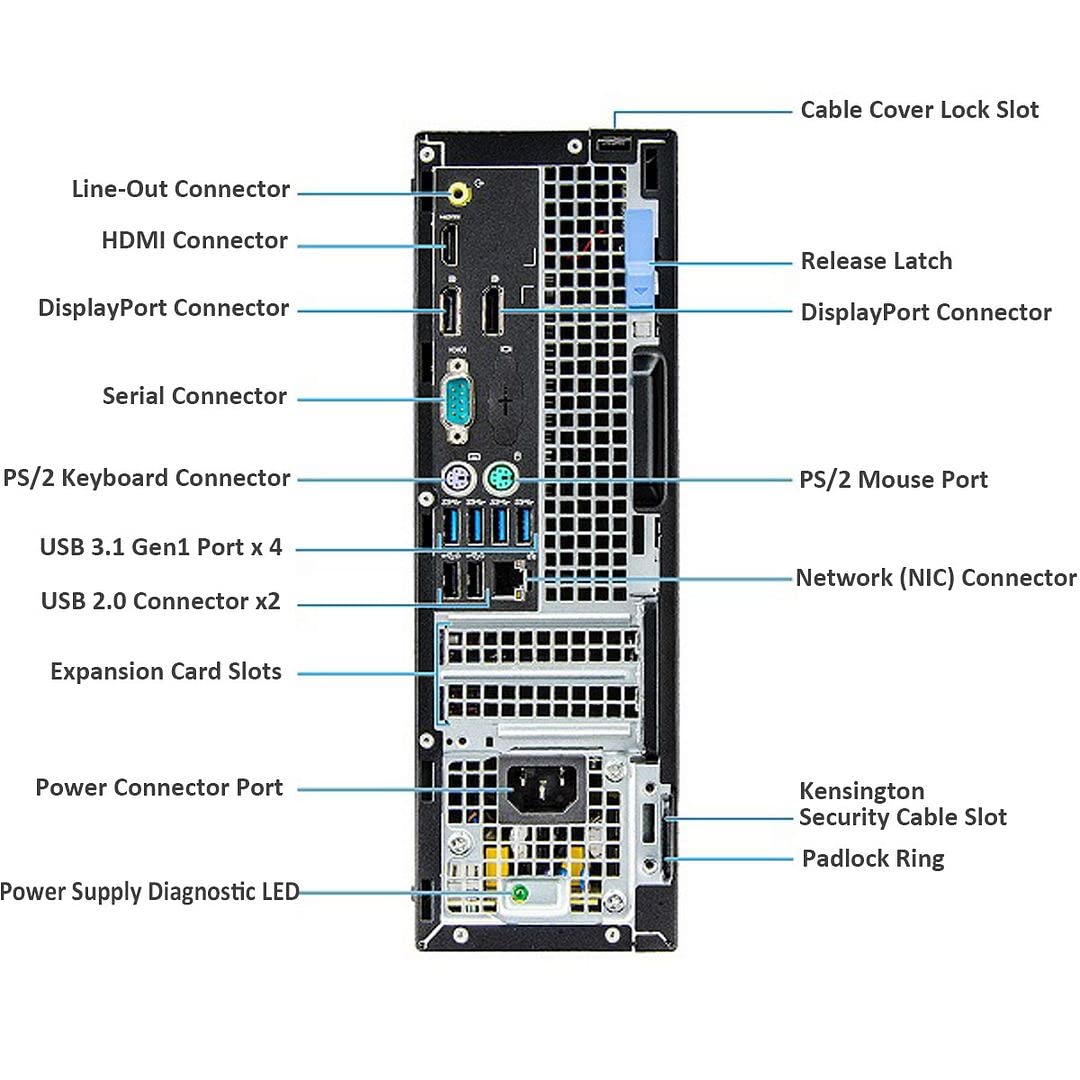 Dell 7050 SFF Desktop Intel i7-6700 UP to 4.00GHz 32GB DDR4 New 1TB NVMe SSD + 2TB HDD Built-in AX200 Wi-Fi 6 BT Dual Monitor Support Wireless Keyboard and Mouse Win10 Pro (Renewed)