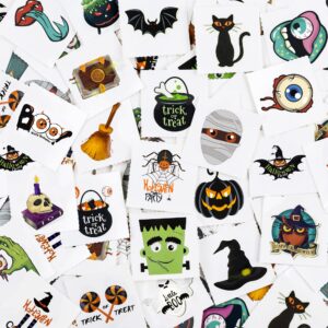 grehge eces halloween temporary tattoos stickers 6 sheets halloween themed tattoos body sticker 24 styles halloween party waterproof stickers for halloween party favor decor