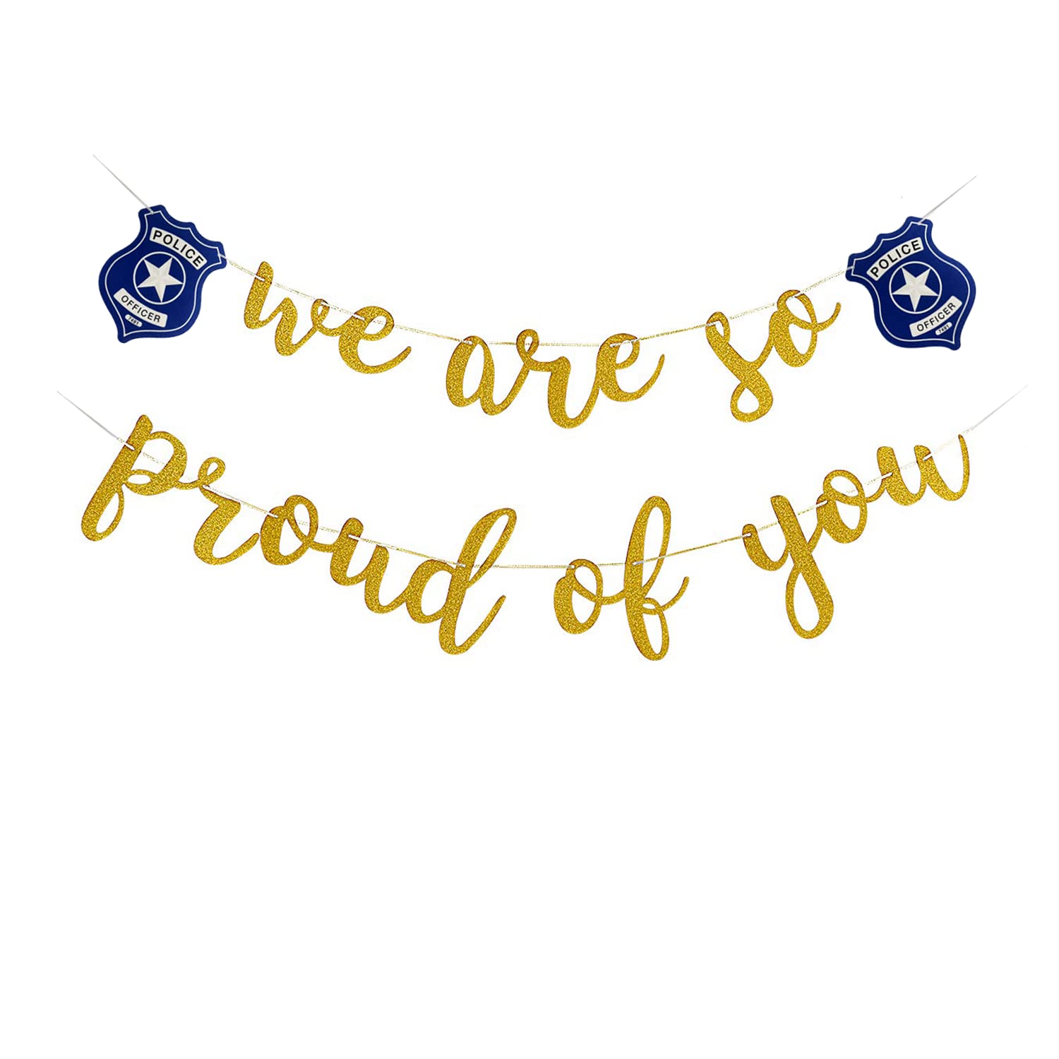 Police Theme We Are So Proud Of You Banner,Police Retirement Party Birthday Party Decoration Accessory