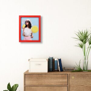 wyooxoo 8x10 Picture Frames Set of 2, Red Solid Wood Photo Frames Colorful Frame with HD Plexiglass For Tabletop Display or Wall (8" x 10" (2 Pack), Red)