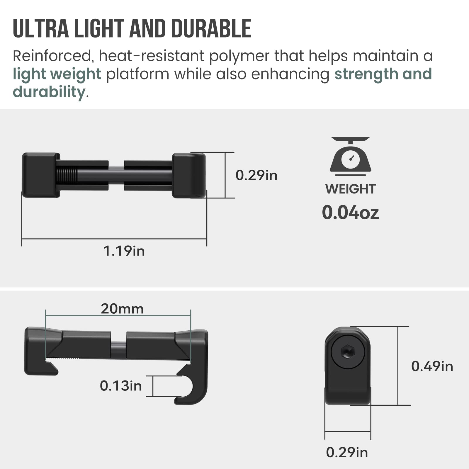 Guardtier CGM908 Picatinny Pressure Switch Cable Management Guides 8 Pack, Flashlight Laser Wire Clips - Black