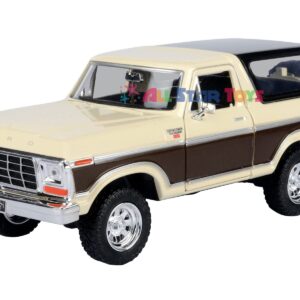 1978 Ford Bronco 1:24 Diecast Model Car SUV Motormax 79371 (Tan with Brown)