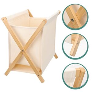 Wood Laundry Hamper Sorter Cart Folding Large Laundry Hamper Bamboo Laundry Baskets with Stand for Blankets Clothes Pillows Towels Baby Nursery Wood X- Frame Laundry Hamper