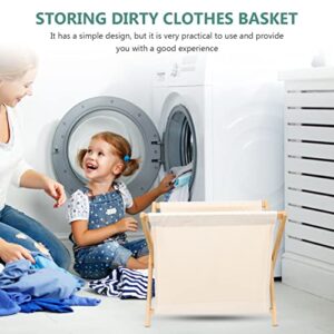 Wood Laundry Hamper Sorter Cart Folding Large Laundry Hamper Bamboo Laundry Baskets with Stand for Blankets Clothes Pillows Towels Baby Nursery Wood X- Frame Laundry Hamper