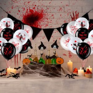 45 Pcs Scary Halloween Balloons 12 Inches Bloody Balloons Eye Blood Splatter Decorations Horror Balloons Zombie Latex Balloons for Birthday Vampire Haunted House Party Supplies (Scared Style)