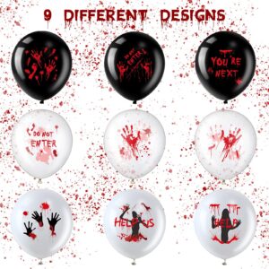 45 Pcs Scary Halloween Balloons 12 Inches Bloody Balloons Eye Blood Splatter Decorations Horror Balloons Zombie Latex Balloons for Birthday Vampire Haunted House Party Supplies (Scared Style)