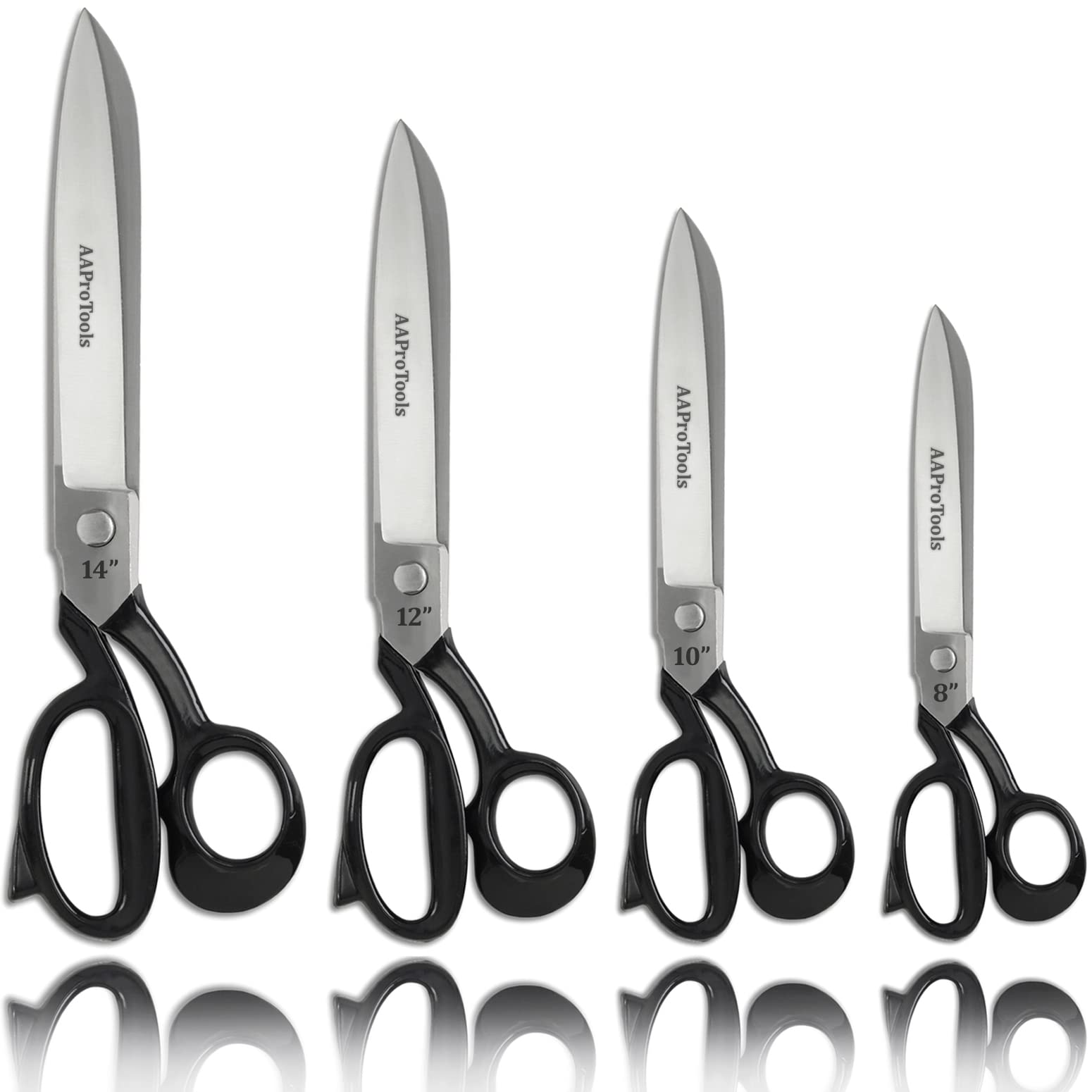 AAProTools 8",10",12", 14" Tailor Upholstery Scissors Shears Heavy Duty - Stainless Steel Black Handle