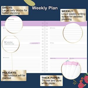 2023 Planner - Weekly & Monthly Planner 2023 with Stickers, Dated Jan 2023 - Dec 2023, 8.9" x 9.3", 12 Month Hardcover Planner for Women, Daily Spiral Agenda with Tabs, Laminated Dividers, Flower