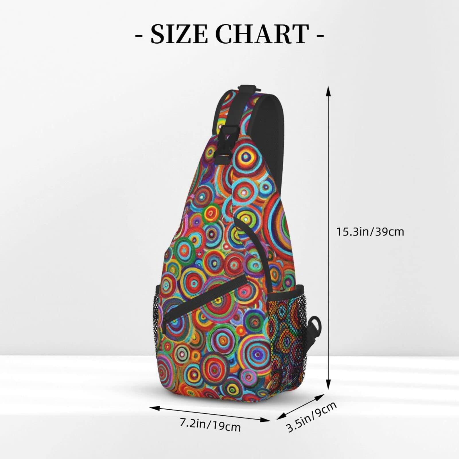 AMRANDOM Unisex Chest Crossbody Anti-Theft Sling Bag Chest Casual Sling Bag Multipurpose Psychedelic Trippy Art Candle Crossbody Sling Backpack Daypack