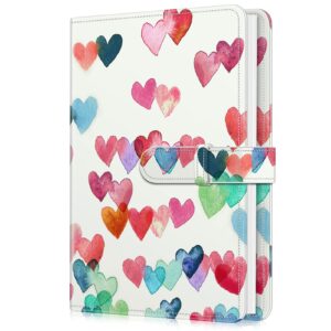 fintie mini photo album for 3-inch film - photo album for fujifilm instax mini 12/11/mini 40/mini evo/liplay/mini link printer, canon ivy cliq, kodak instant print camera, 256 pockets, raining hearts