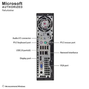 HP Desktop PC Computer USFF Elite 8200, Intel Quad Core i5-2400S up to 3.3GHz, 4G DDR3, 500G, WiFi, BT, VGA, DP, Windows 10 Pro 64 Bit-Multi-Language Supports English/Spanish/French(Renewed)