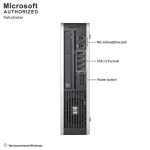 HP Desktop PC Computer USFF Elite 8200, Intel Quad Core i5-2400S up to 3.3GHz, 4G DDR3, 500G, WiFi, BT, VGA, DP, Windows 10 Pro 64 Bit-Multi-Language Supports English/Spanish/French(Renewed)