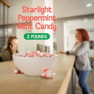 Cheri's Kitchen Corner Starlight Peppermint Mints 3 Pounds of Breath Mints- Bulk Individually Wrapped Peppermint