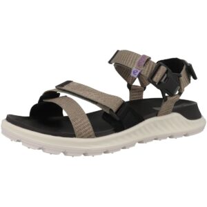 ECCO Women's EXOWRAP Super 3-Strap Sport Sandal, Moon Rock/Taupe Textile, 6-6.5