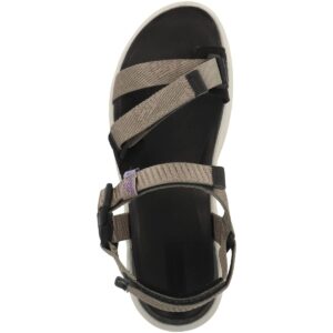 ECCO Women's EXOWRAP Super 3-Strap Sport Sandal, Moon Rock/Taupe Textile, 6-6.5