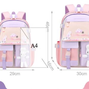 Lvswebe Girls Cute Bunny Backpack Kawaii School Bags Waterproof Laptop Backpack Pink Medium