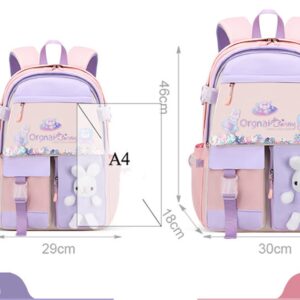 Lvswebe Girls Cute Bunny Backpack Kawaii School Bags Waterproof Laptop Backpack Pink Medium