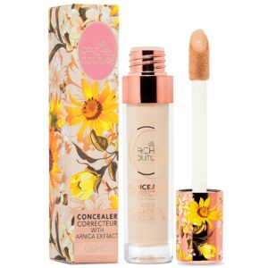 rachel couture liquid concealer | medium to full coverage fluid concealer | vegan & cruelty-free | infused with arnica extract - 0.3 fl oz - light