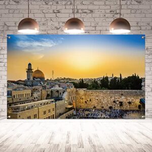 jerusalem western wall backdrop for jewish new year rosh hashanah shana tova sukkot sukkah yom kippur purim passover hanukkah decorations and supplies