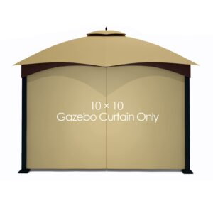 Tanxianzhe Gazebo Replacement Privacy Curtain 10' x 10'+Tanxianzhe 5FT x 8FT Grill Gazebo Shelter Replacement Canopy Cover Double Tiered BBQ Roof Top