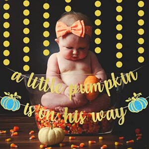 A Little Pumpkin Is On His Way Banner Little Pumpkin Baby Shower Boy Banner, Little Pumpkin Baby Shower Decorations Boy for Little Pumpkin is On The Way Baby Shower Decorations