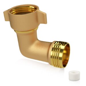 rvguard elbow water hose adapter, 90 degree garden hose elbow connector, eliminates strain on rv water hose