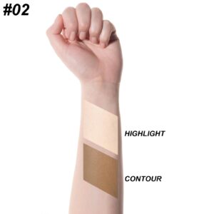 FOCALLURE 2 in 1 Cream Bronzer and Highlighter Stick,Non-greasy & Non-drying Contour Pencil,Easy to Create a Natural Matte Finishing,Long Lasting & Waterproof Face Brighten Make up Pen,LIGHT